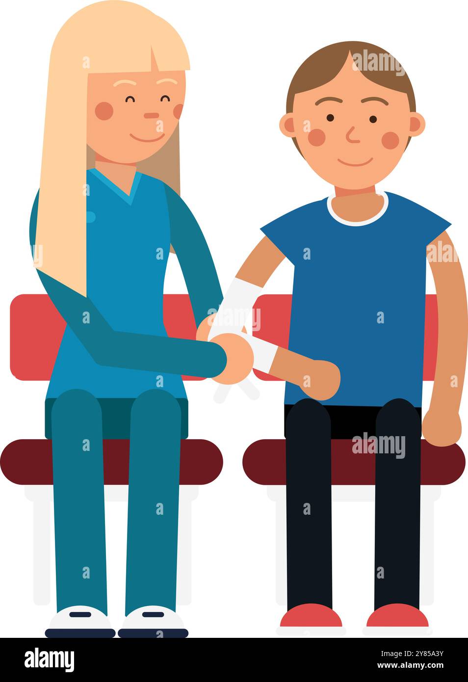 Nurse help injured patient with wound bandage icon Stock Vector Image ...