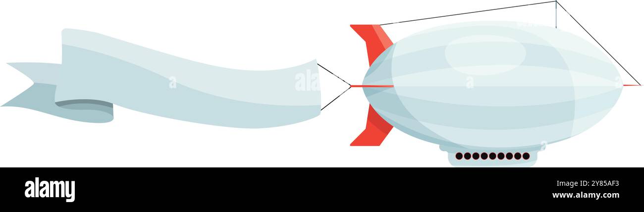 Banner ribbon template on retro zeppelin cartoon aircraft Stock Vector ...