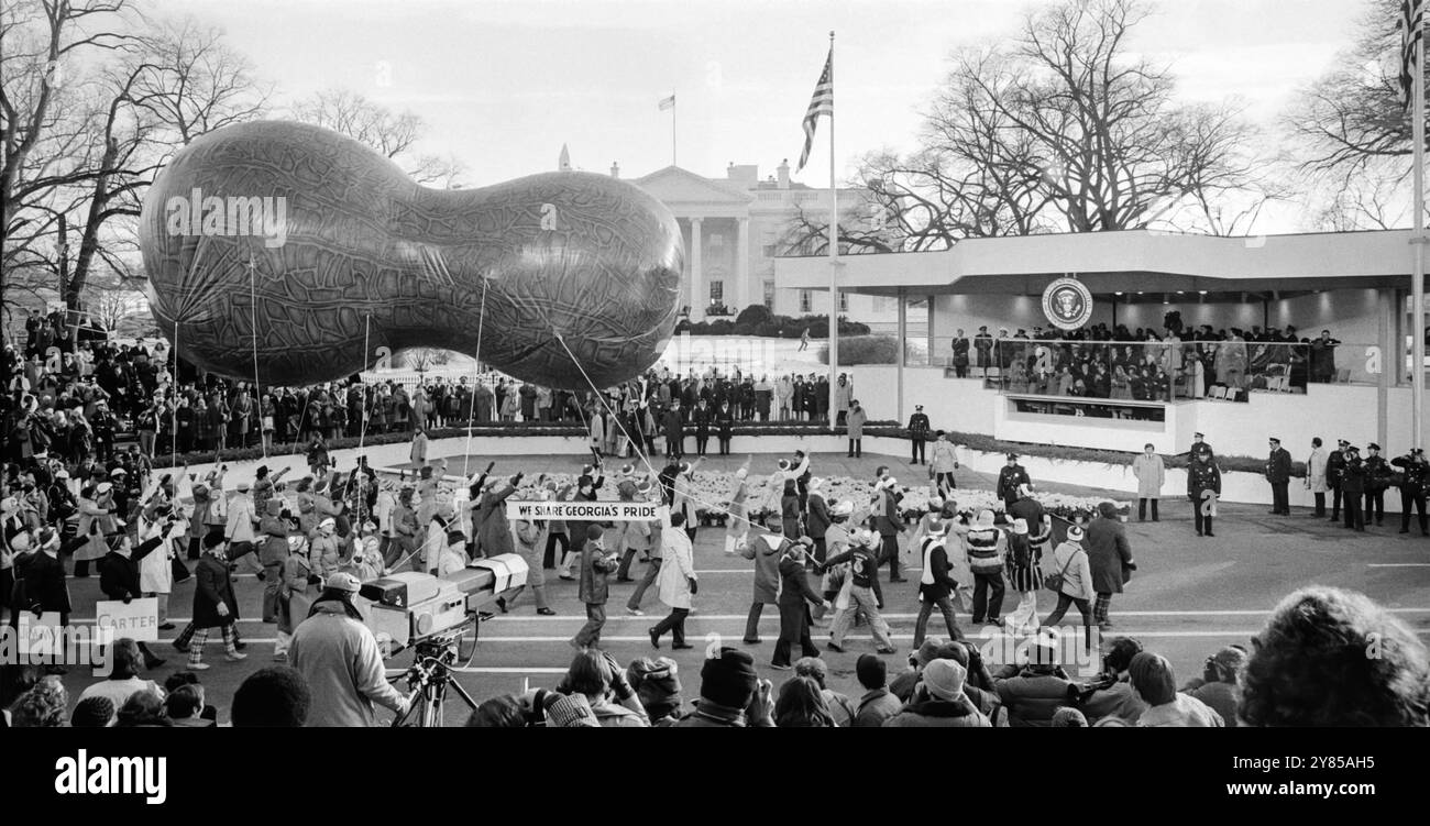 Peanut-shaped float passes by the reviewing stand in front of the White ...