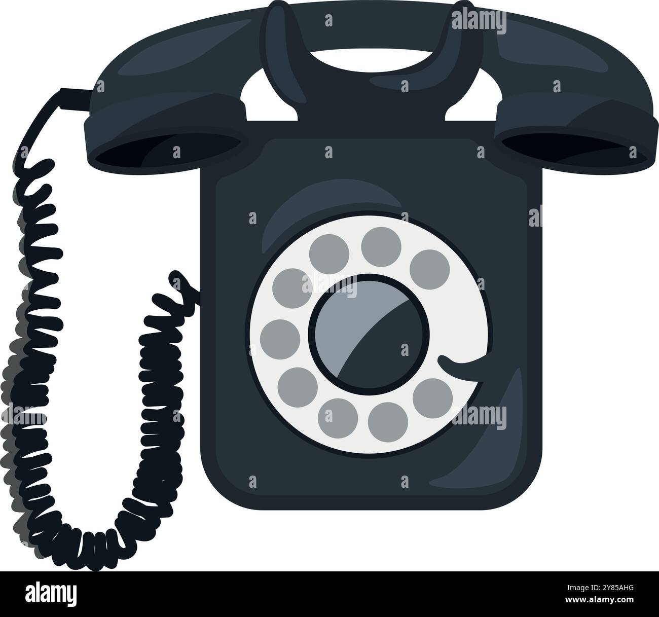 Vintage disk phone cartoon icon. Old technology symbol Stock Vector ...