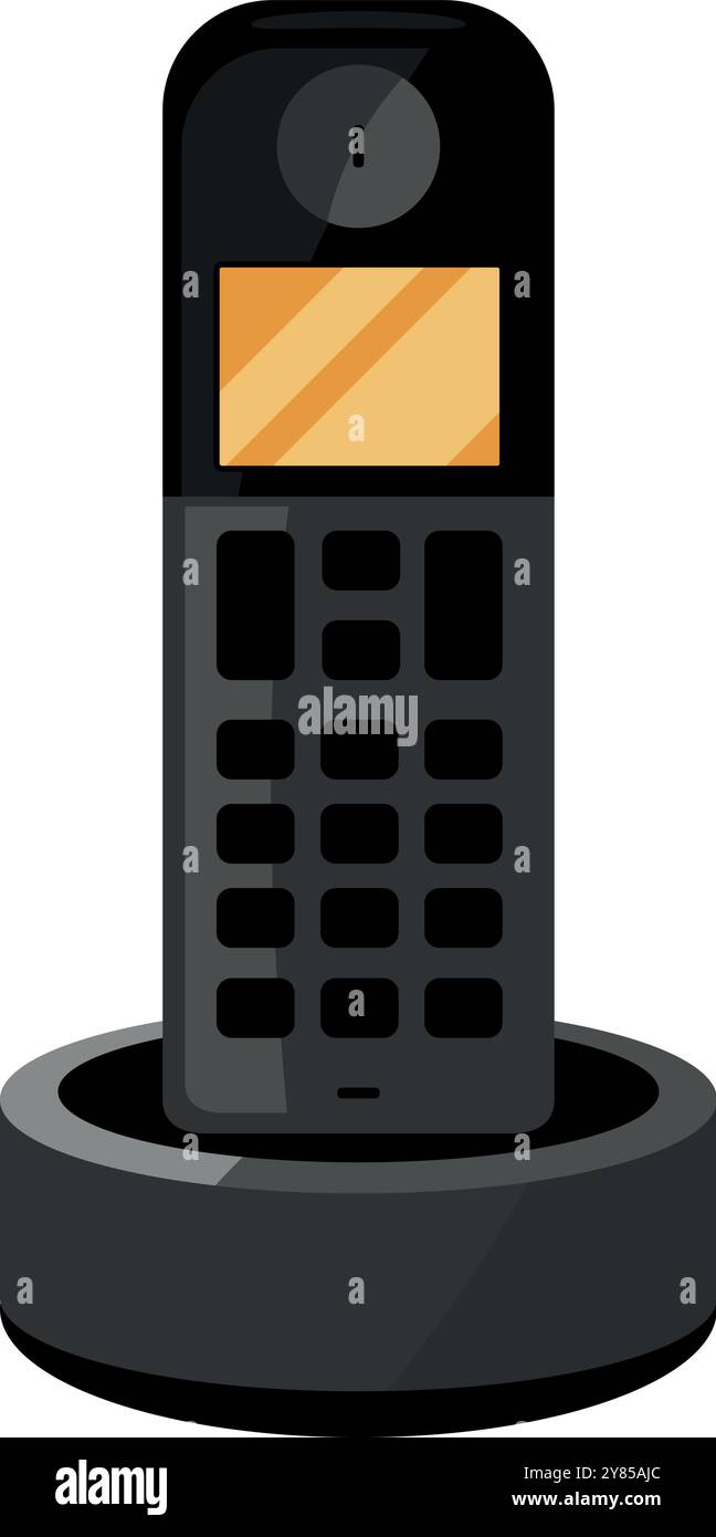 Home landline cartoon icon. Wire connection technology Stock Vector ...