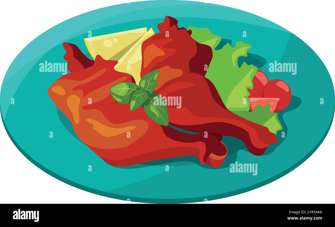 Food indian roast fried meal Stock Vector Images - Alamy