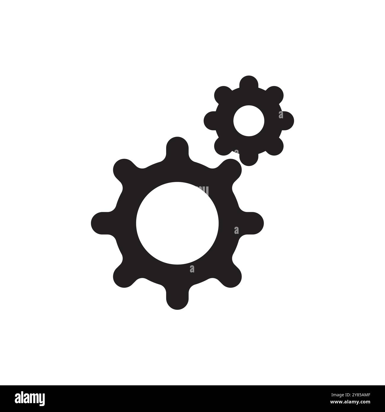 Gear icon. Mechanical cog symbol. Industrial settings graphic. Simple ...