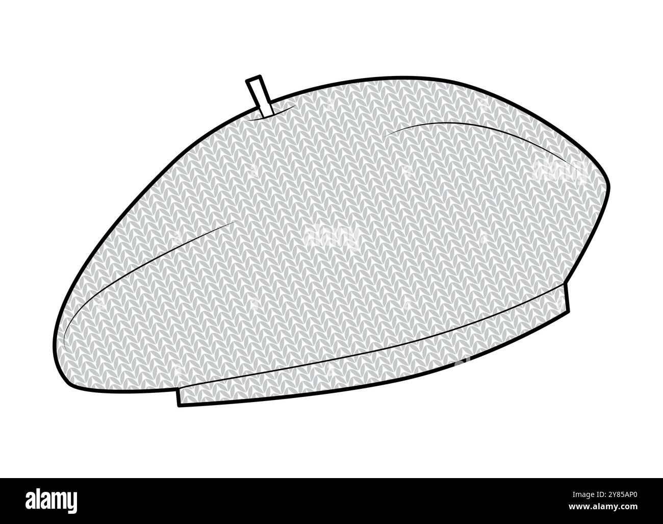 Knitted Beret Hat. Winter Head Fashion accessory cap clothing technical ...