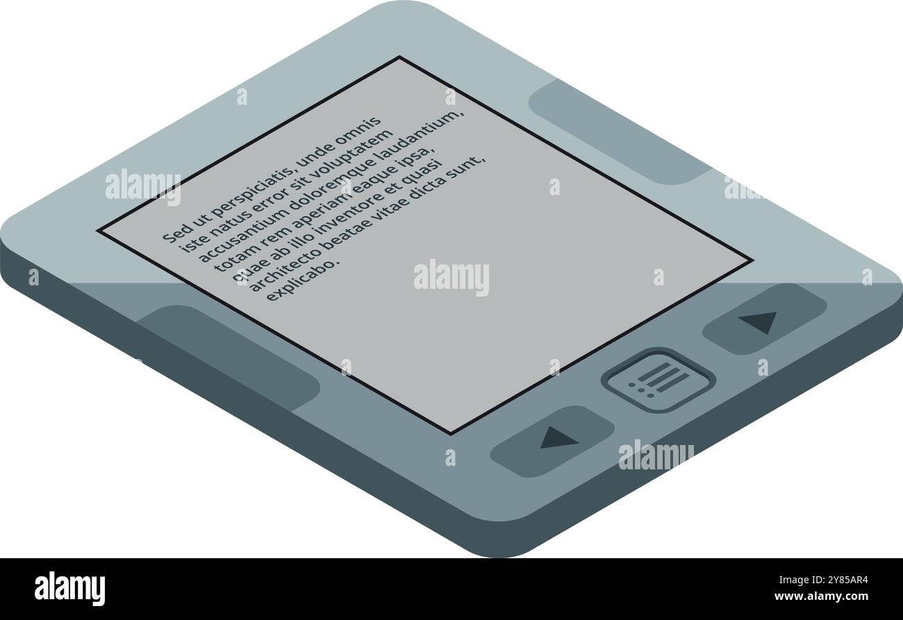 Ebook isometric icon. Electronic reading book device Stock Vector Image ...
