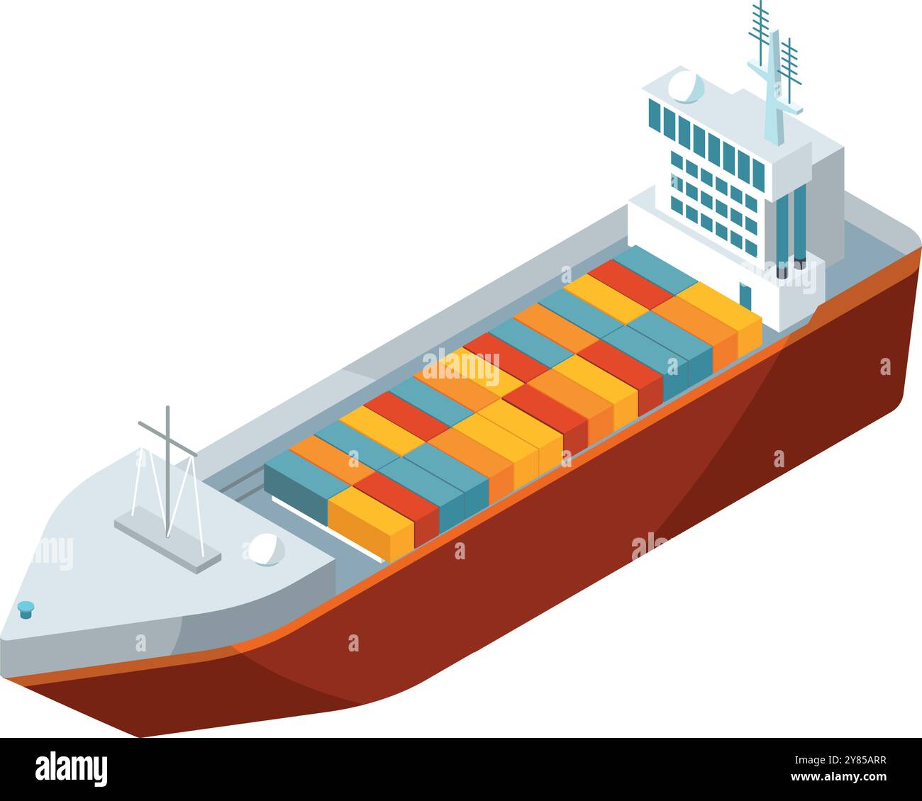 Freight ship isometric icon. Cargo container transport Stock Vector ...
