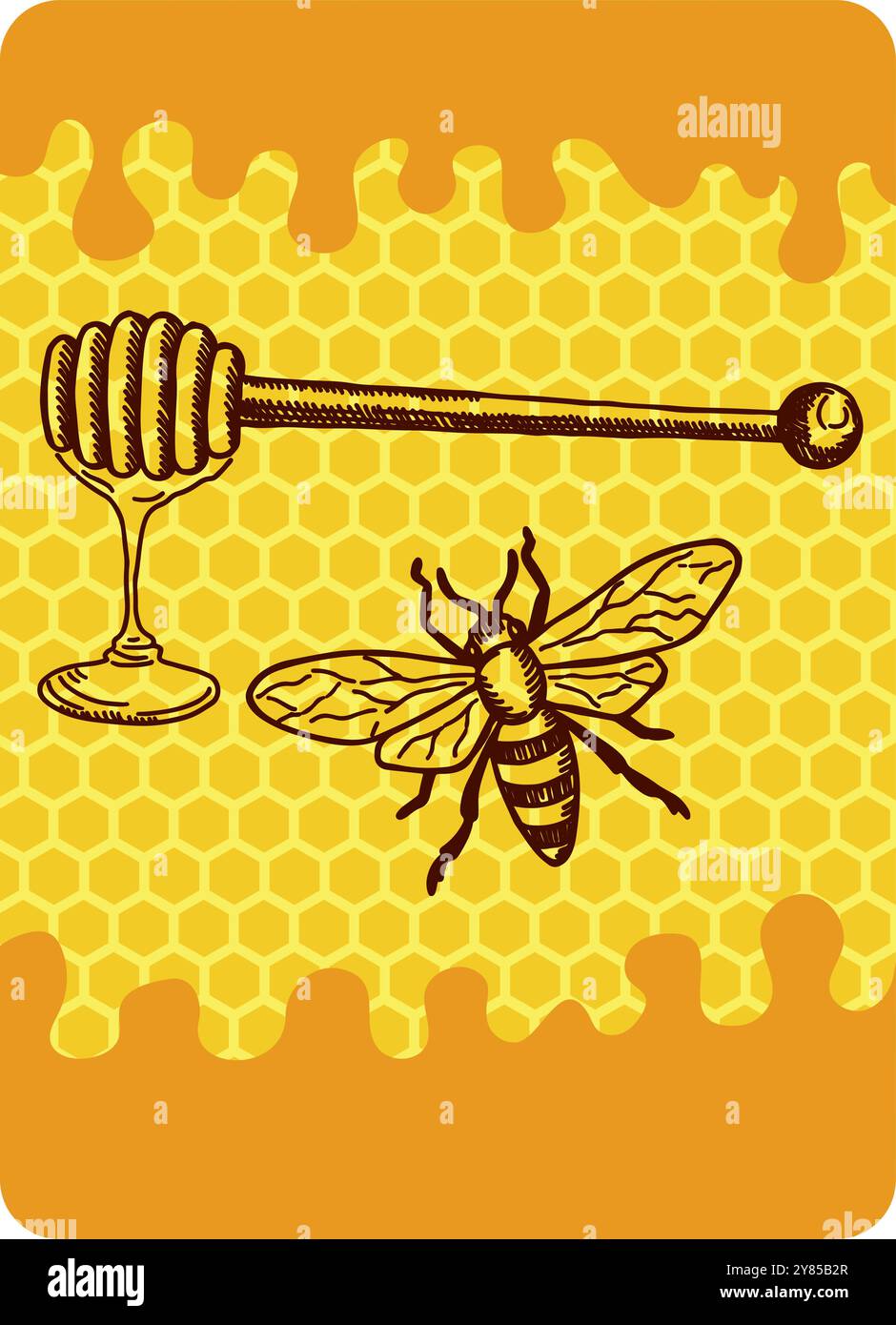 Natural honey background. Promo bee apiary flyer Stock Vector Image ...