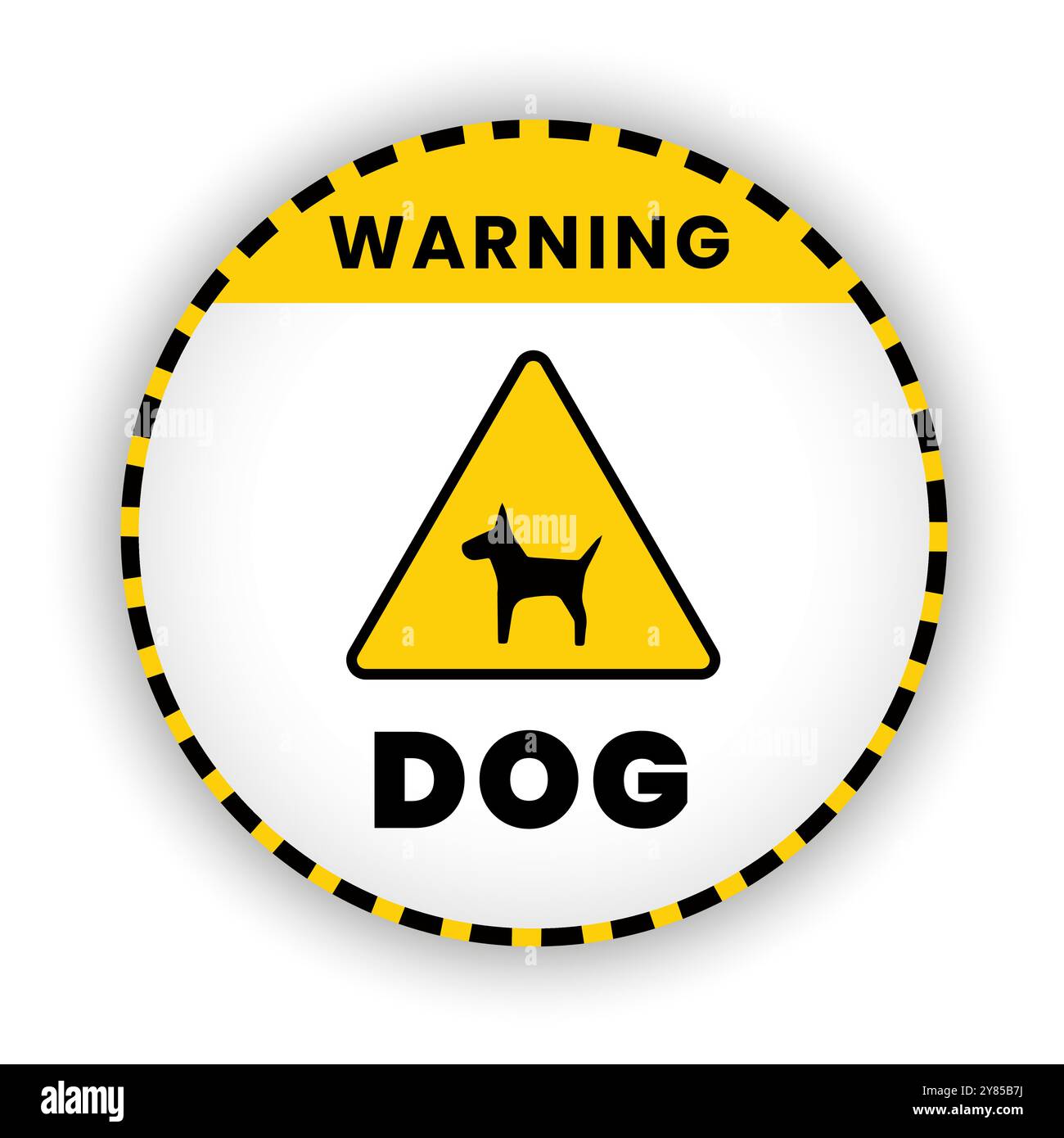 Warning of Dogs sign, banner, symbol on yellow background. vector ...
