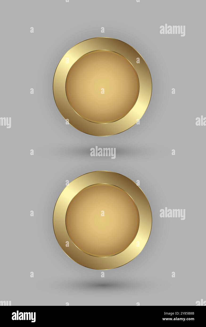 2 golden button vector illustration design, an Abstract premium circles ...