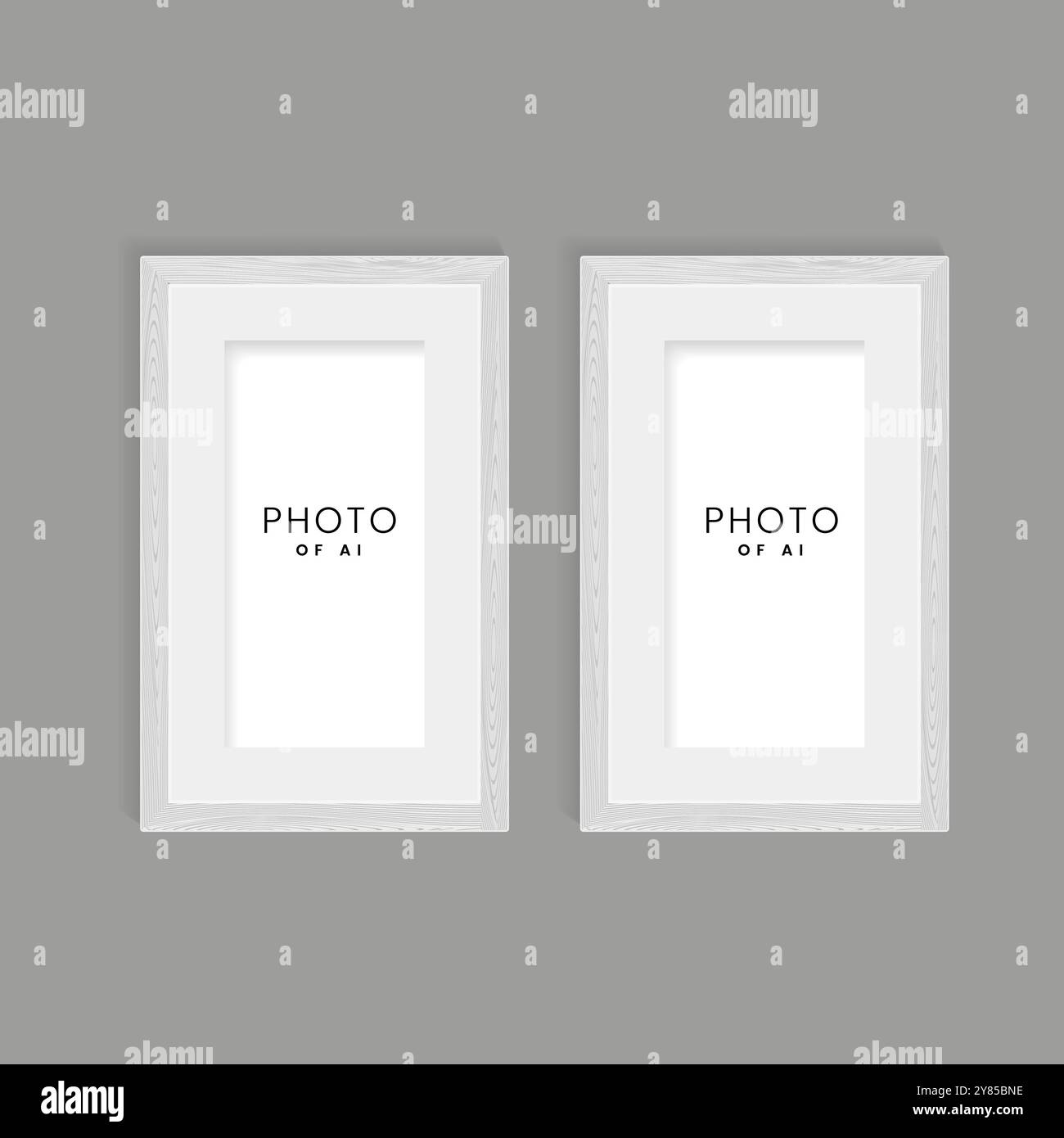 Two wooden photos frame on isolated dark background design Stock Vector ...