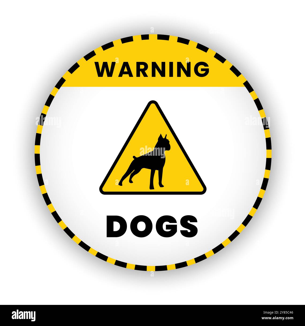 Warning of dog sign, banner, symbol on yellow background. vector banner ...