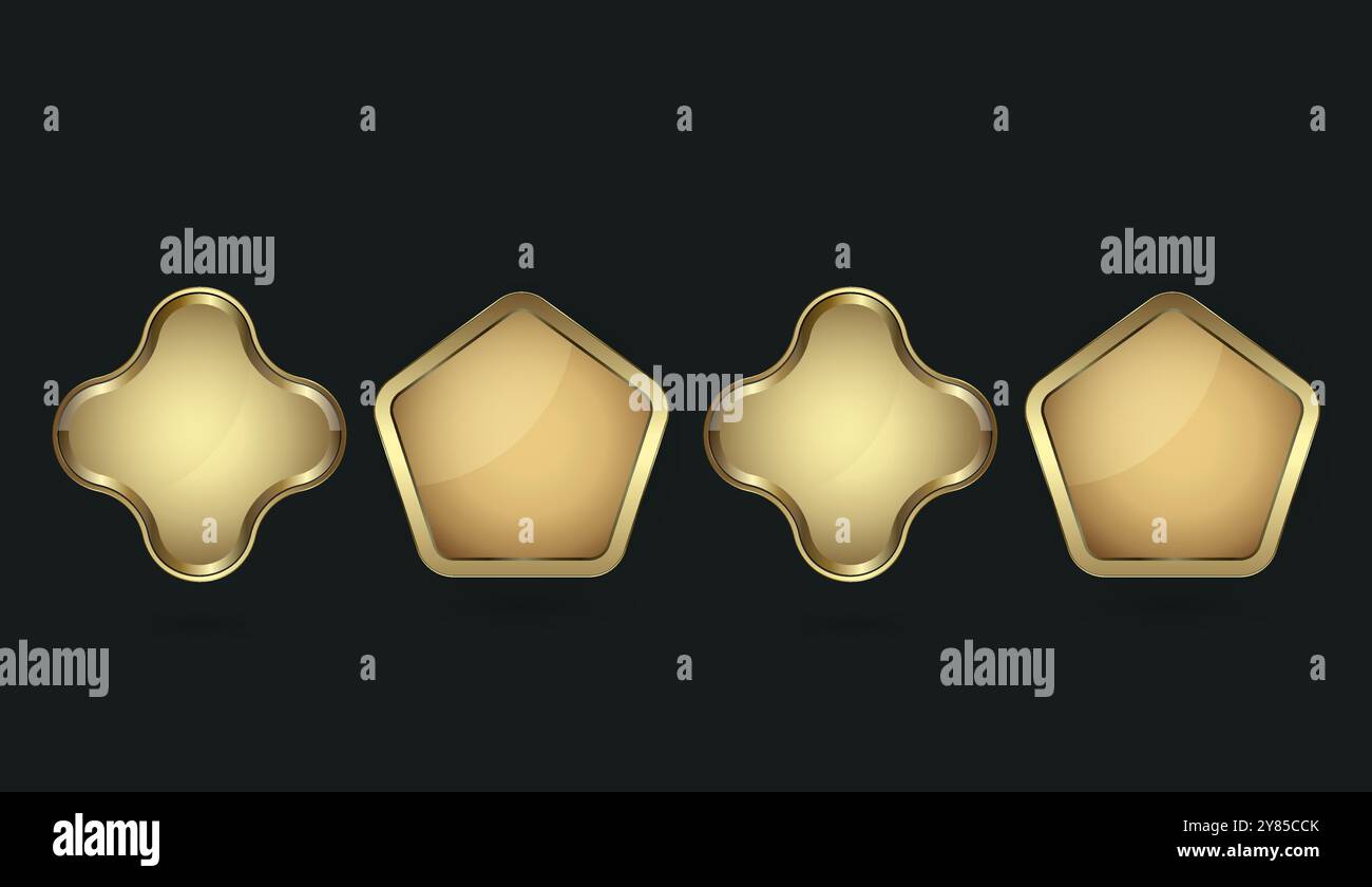 Set Of Different Button Shapes Vector Design In Shape With Premium