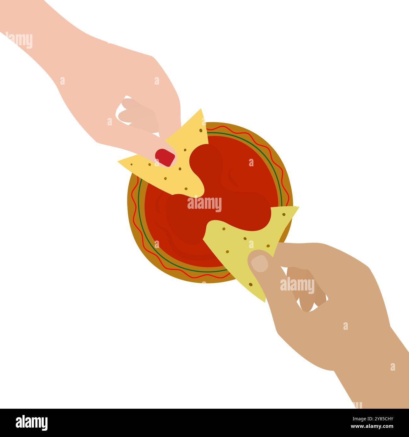 Hand nachos on white Stock Vector Images - Alamy