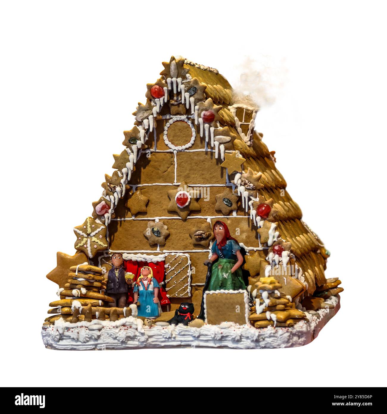 Gingerbread house is isolated on a white background. Delicious pastries ...