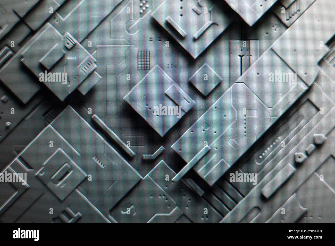 Abstract black metal wall design displayed on an LED screen, showcasing ...