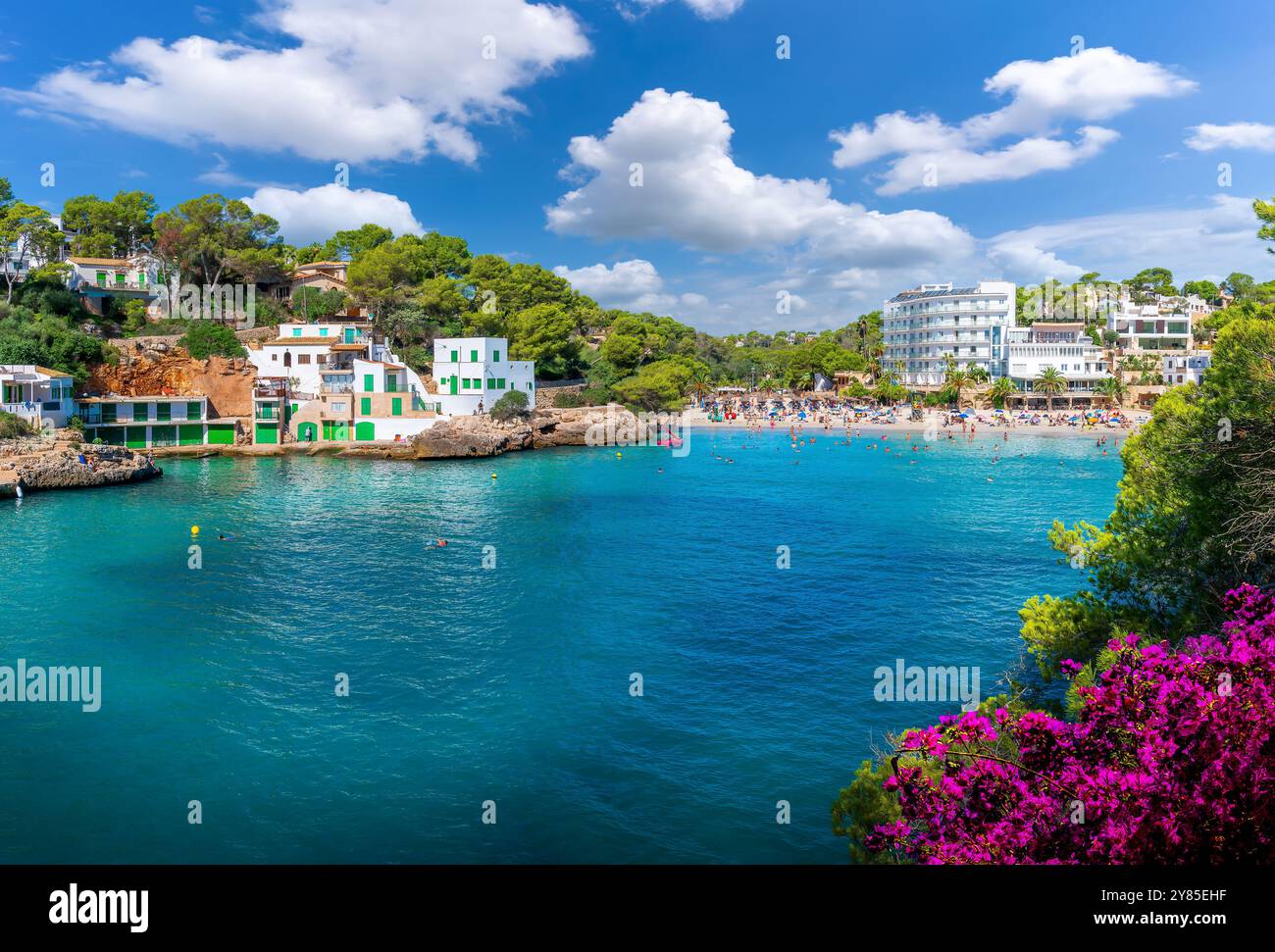 Landscape with Cala Santanyi, a picturesque beach cove in Mallorca ...