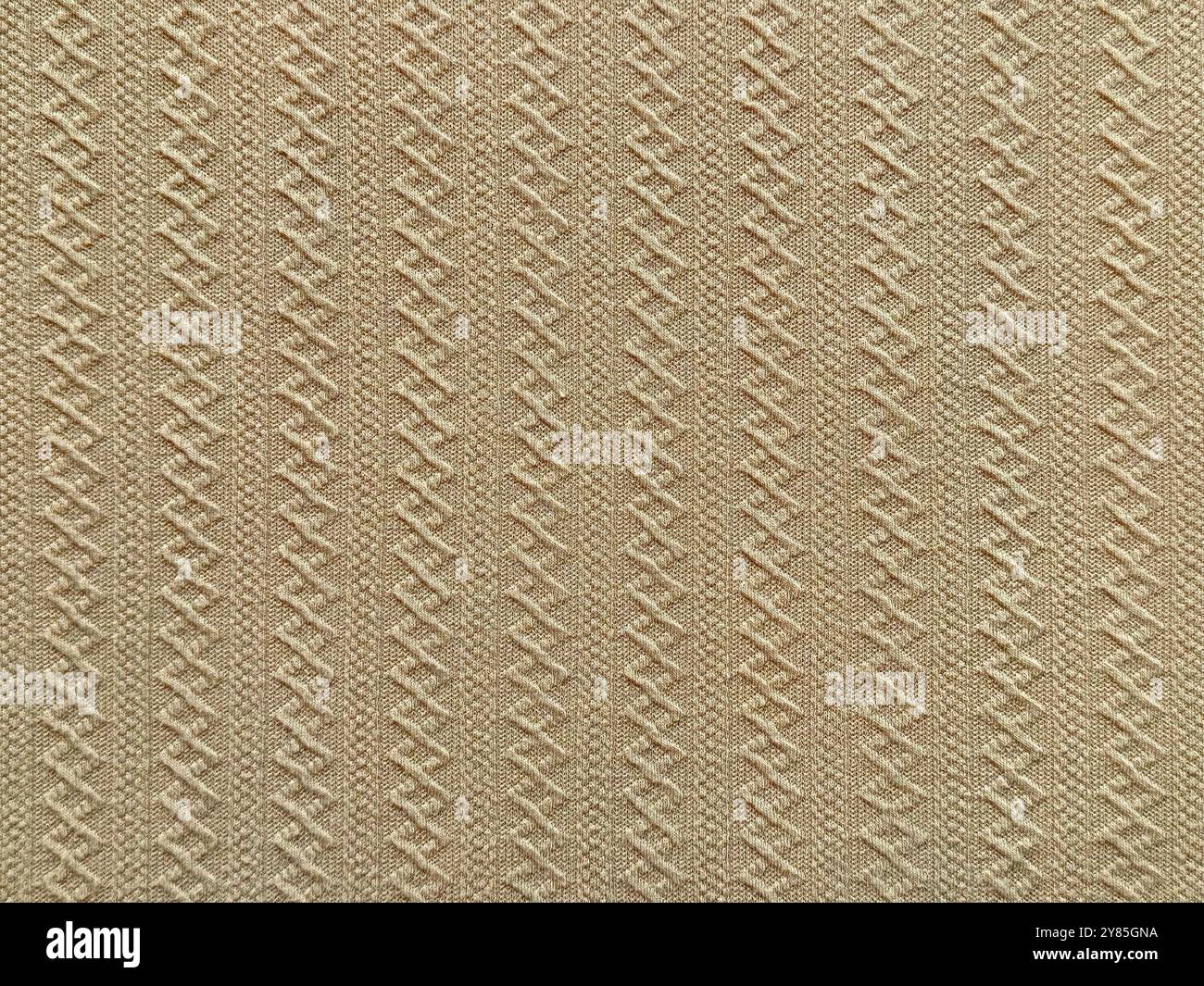 Gold beige knitted nylon fabric in random diamond and stripes pattern ...