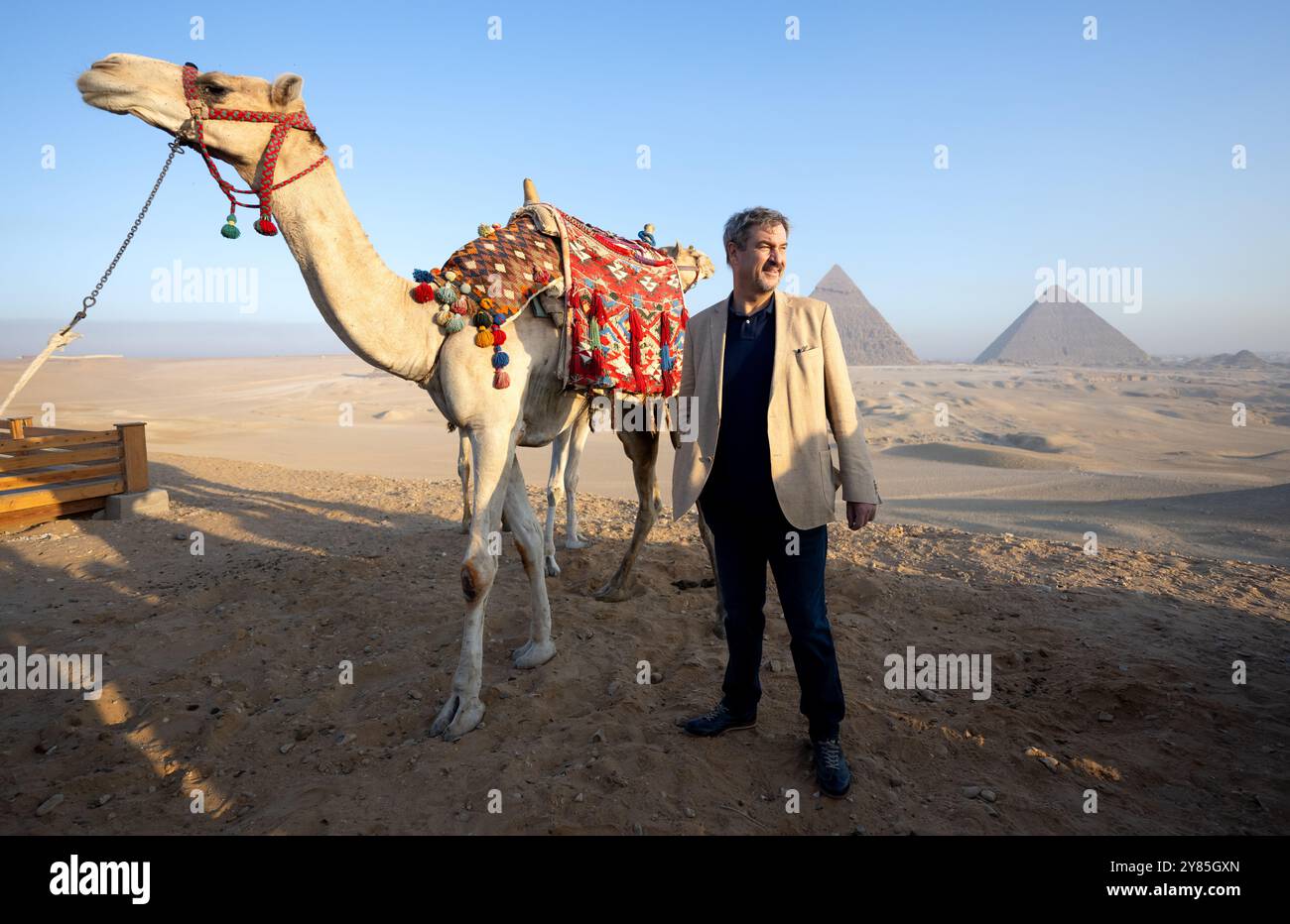 03 October 2024, Egypt, Kairo: Markus Söder (CSU), Minister President ...