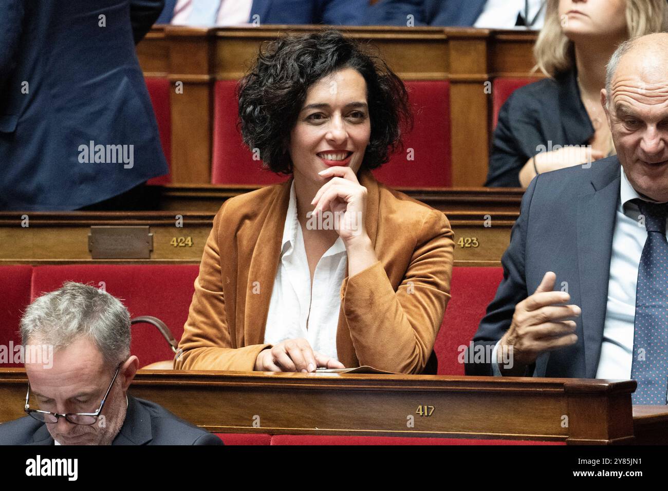 Paris, France. 02nd Oct, 2024. Deputy, Ayda Hadizadeh attends a session ...