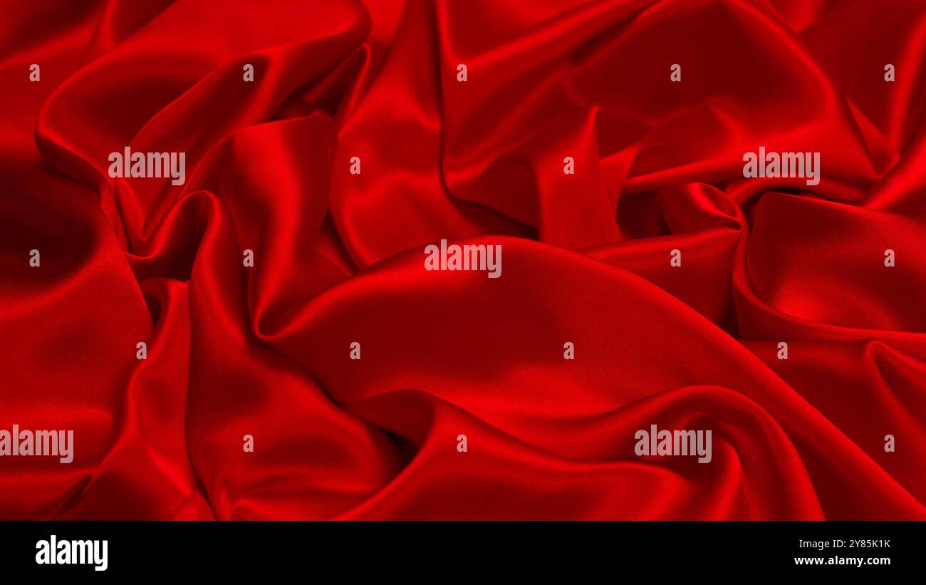 Rich and luxury red silk fabric texture background. Top view Stock ...