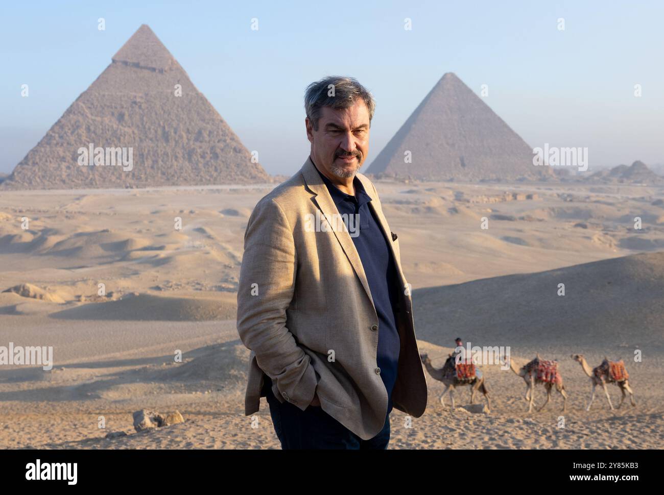 03 October 2024, Egypt, Kairo: Markus Söder (CSU), Minister President ...