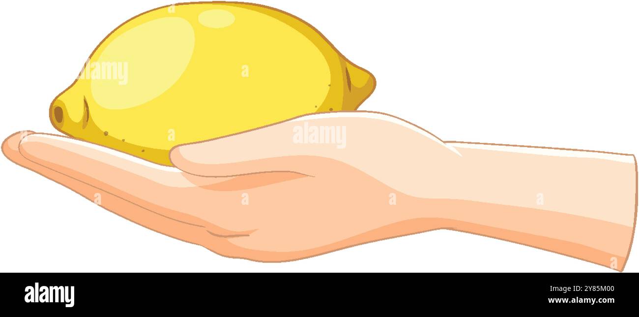 Illustration of a hand holding a lemon Stock Vector Image & Art - Alamy