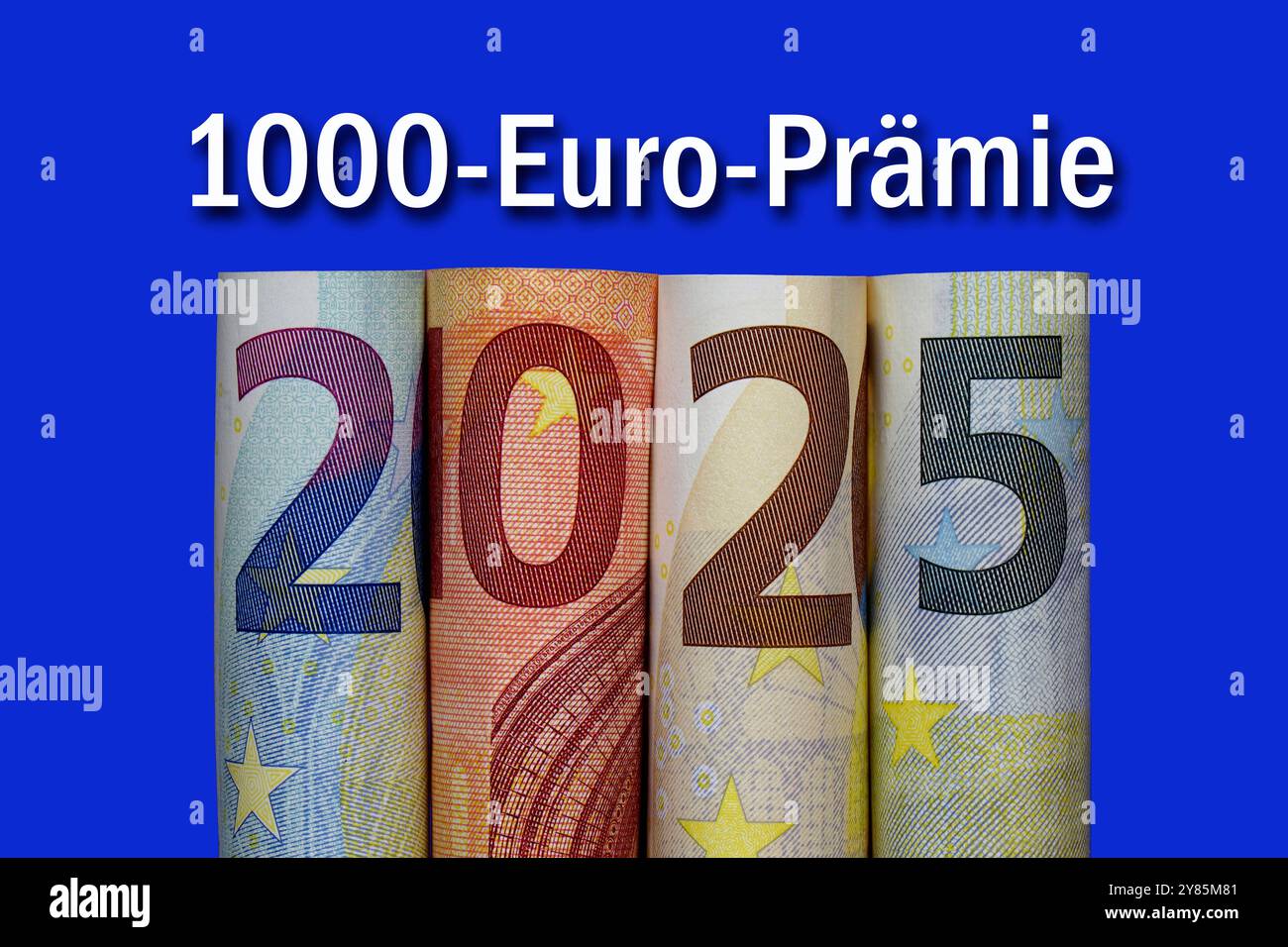 Jahreszahl 2025 aus Geldscheinen und 1000-Euro-Prämie Jahreszahl 2025 ...