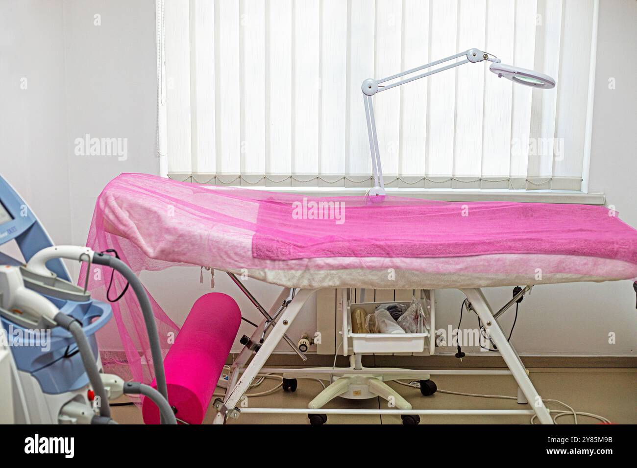 cosmetics folding chair for procedures in the office with an all-pink ...
