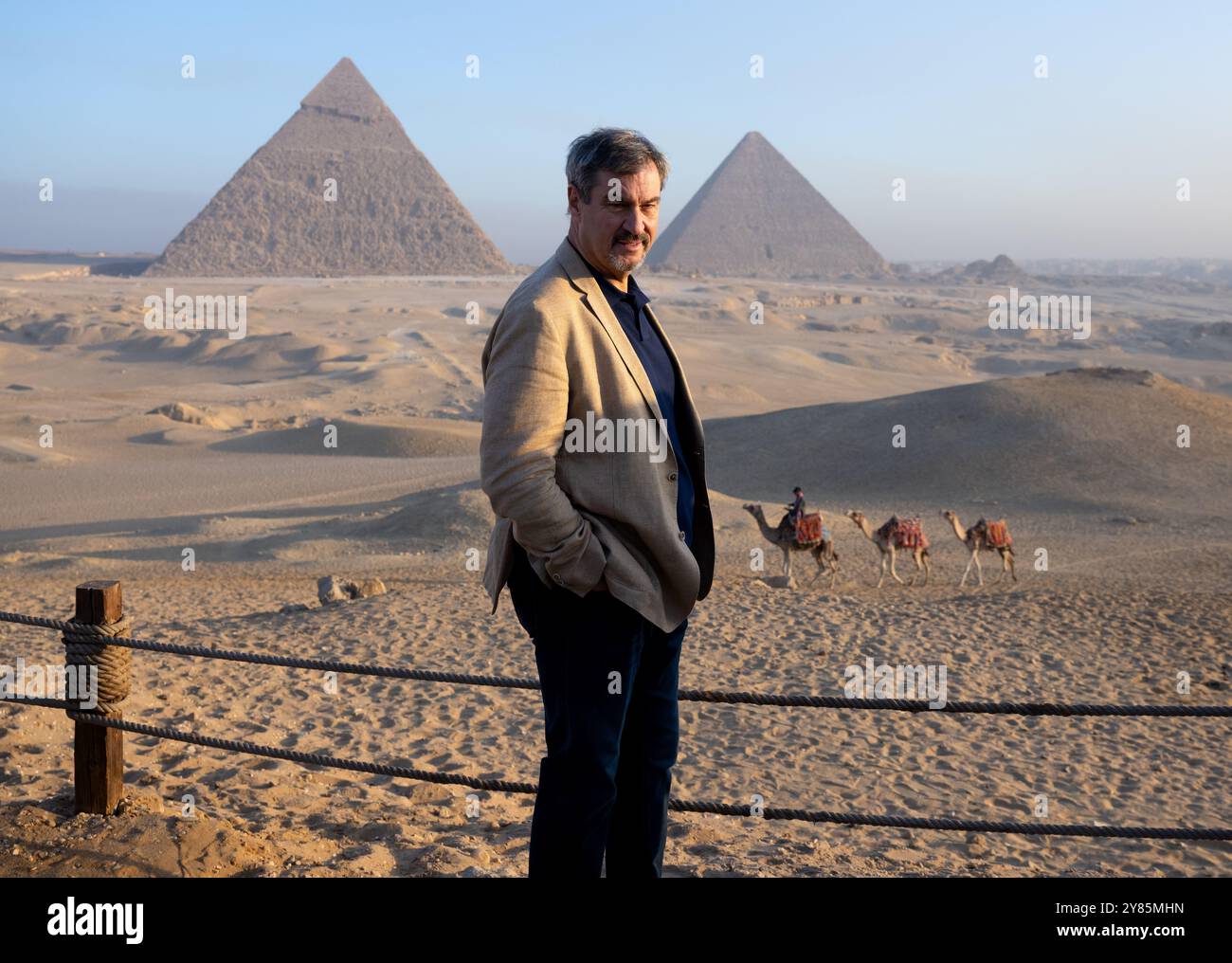 03 October 2024, Egypt, Kairo: Markus Söder (CSU), Minister President ...