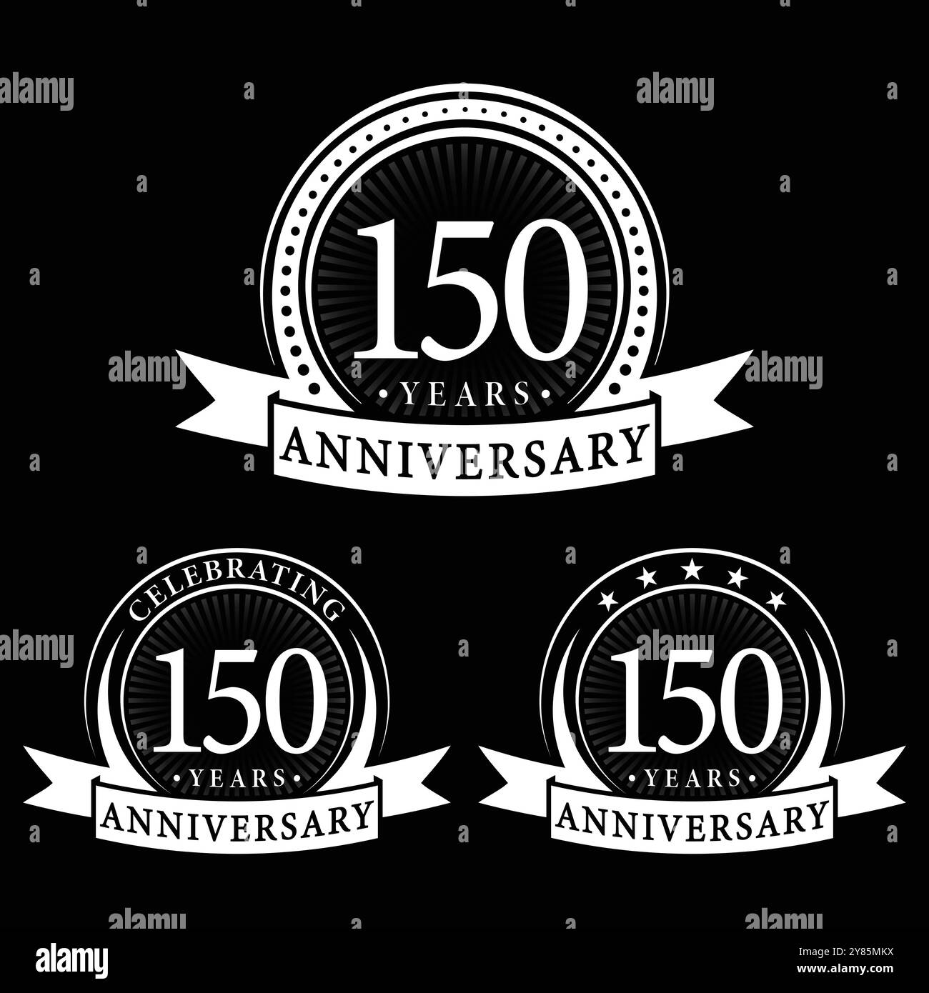 150 years anniversary logo collections. Set of 150th Anniversary ...