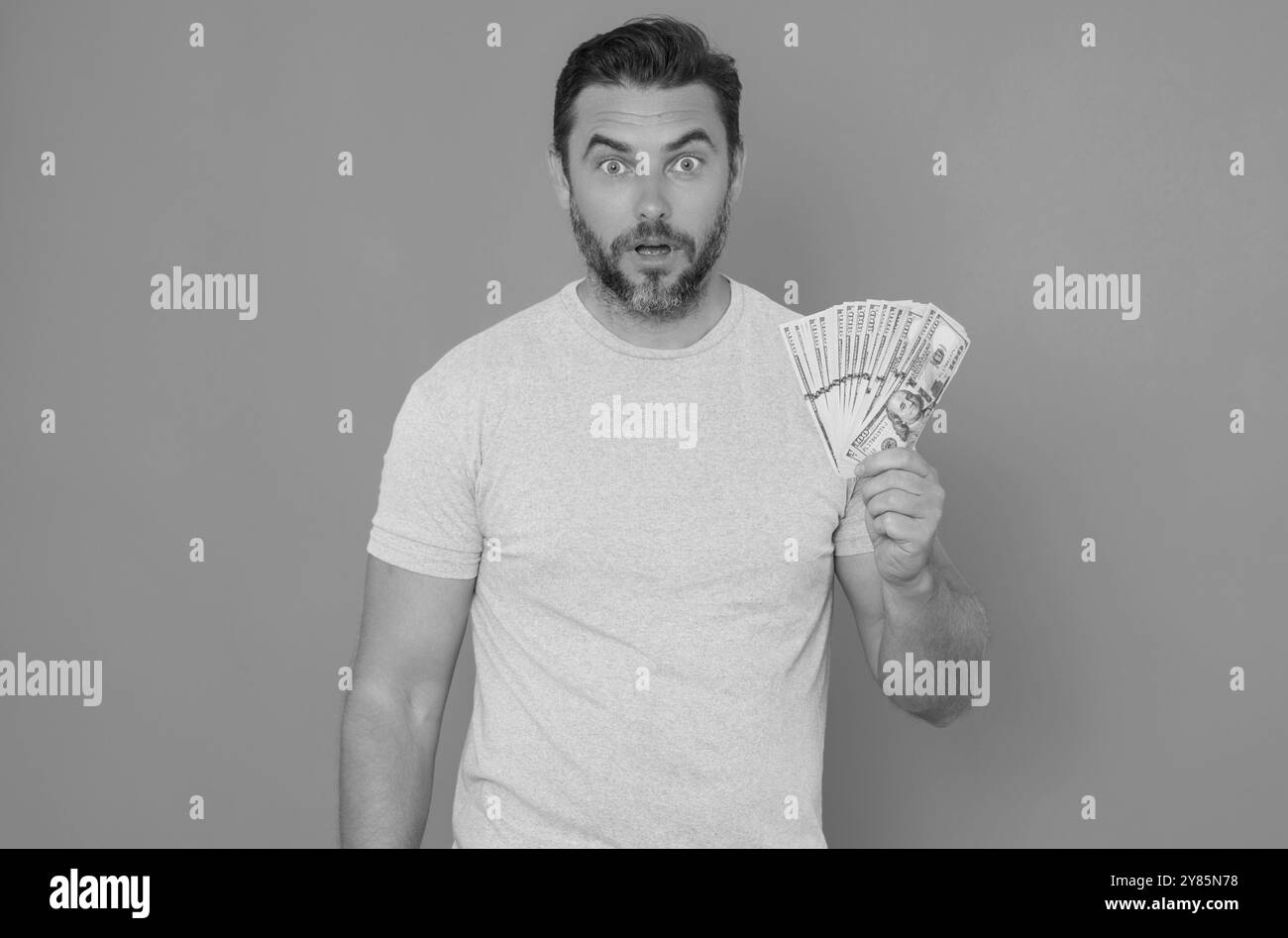 Business man with money banknotes. Male entrepreneur with dollar bills ...