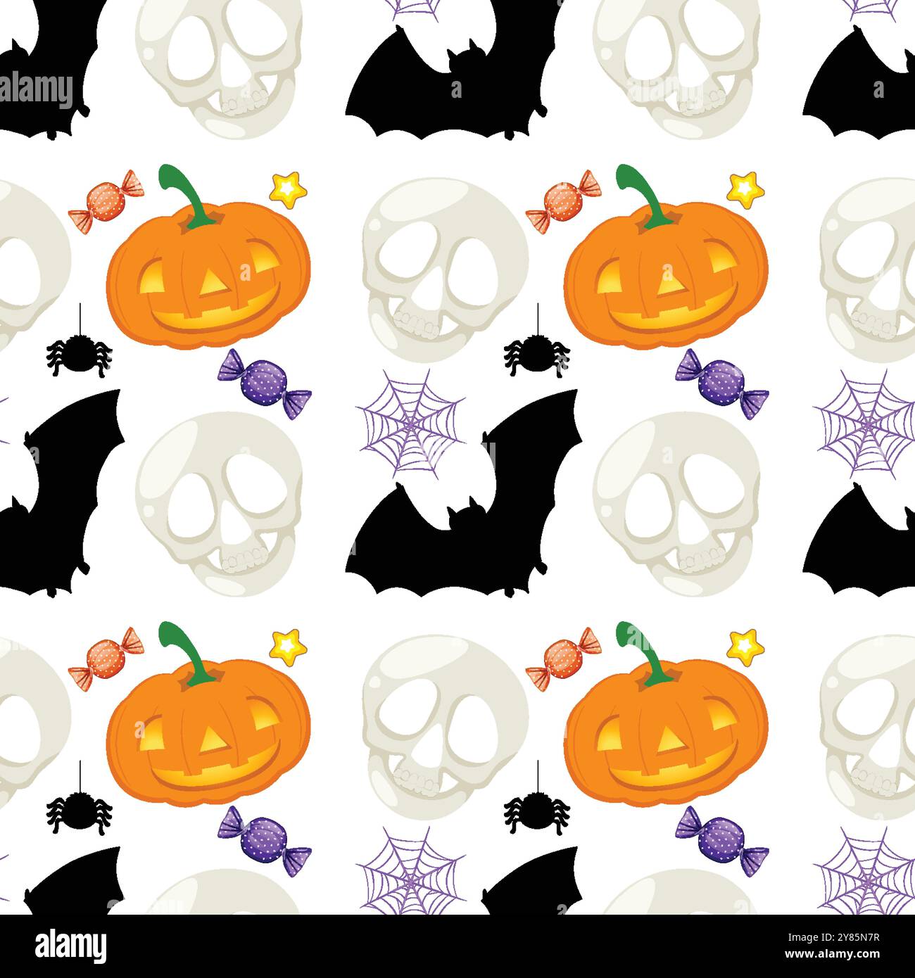 Halloween pattern pumpkins candy Cut Out Stock Images & Pictures - Alamy