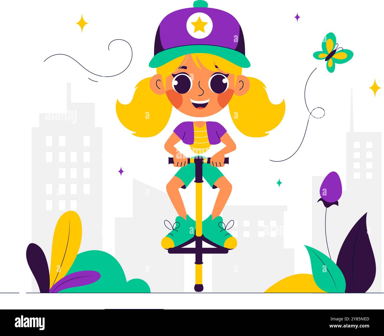 Pogo stick jumping hi-res stock photography and images - Alamy