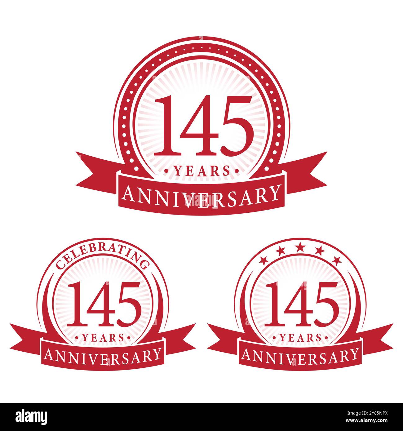 145 years anniversary logo collections. Set of 145th Anniversary ...