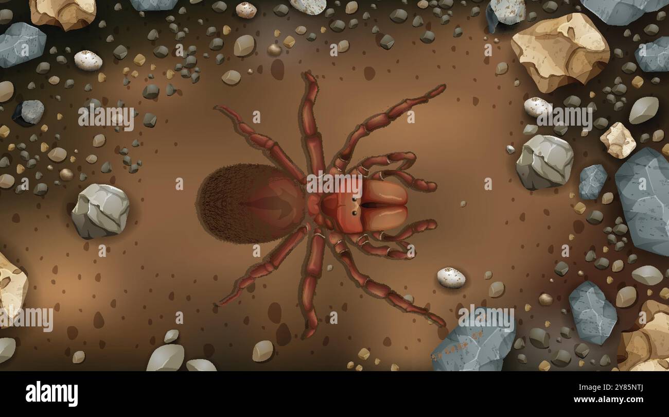 A spider burrowed in rocky soil Stock Vector Image & Art - Alamy