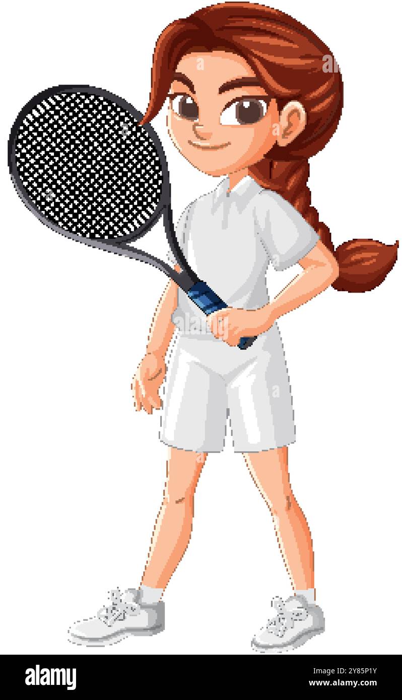 Sportswoman holding tennis racket Cut Out Stock Images & Pictures - Alamy