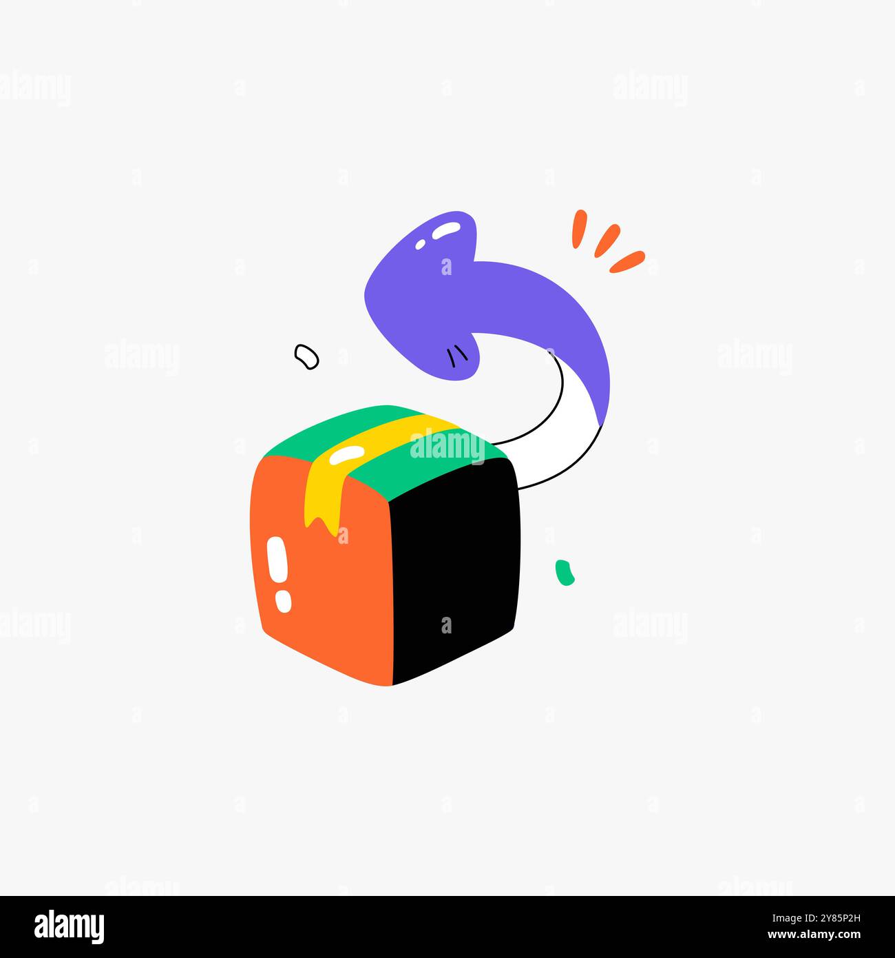 Returned package in flat vector illustration symbolizing product return ...