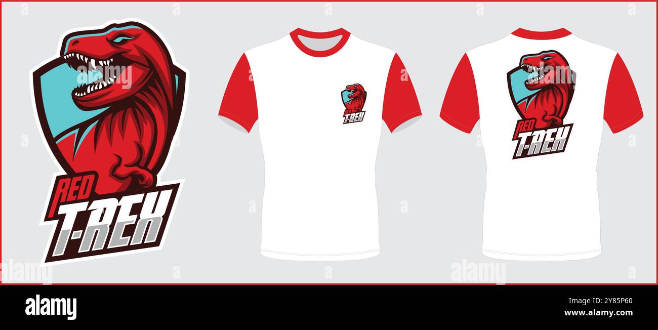 T Rex Logo with t shirt design Stock Vector Image & Art - Alamy