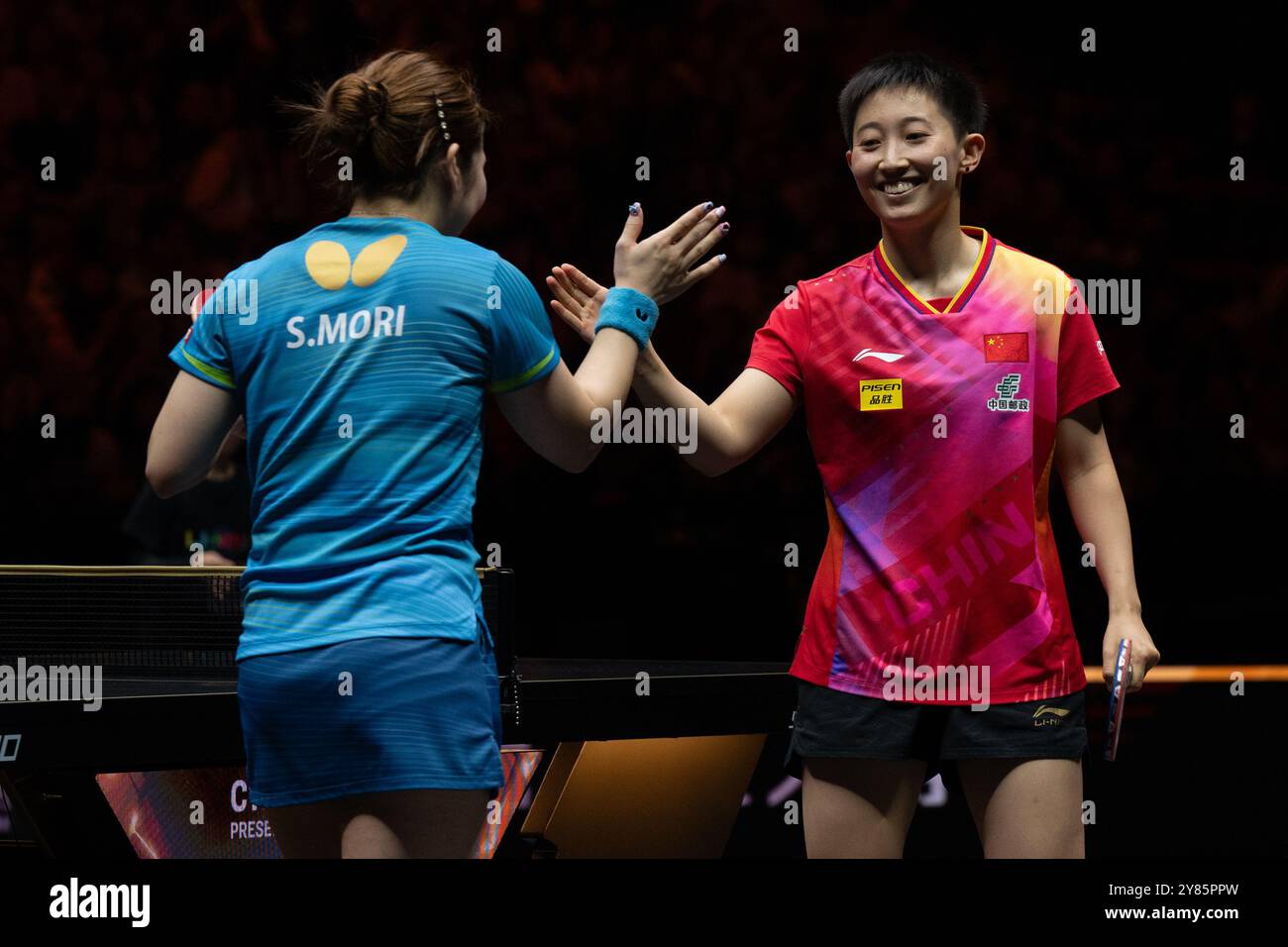Beijing, China. 3rd Oct, 2024. Fan Siqi (R) greets Mori Sakura after ...