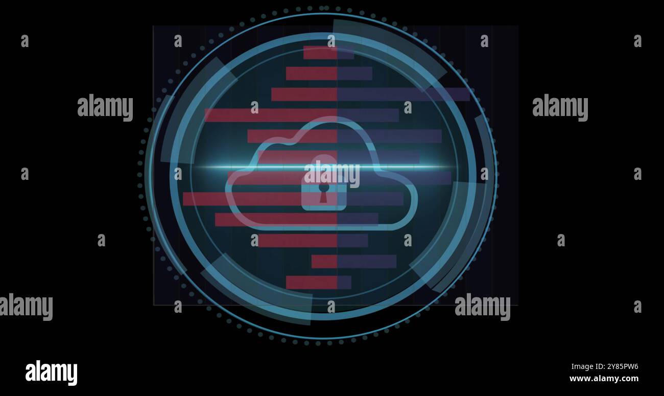 Image of padlock and cyber security text over diagrams Stock Photo - Alamy