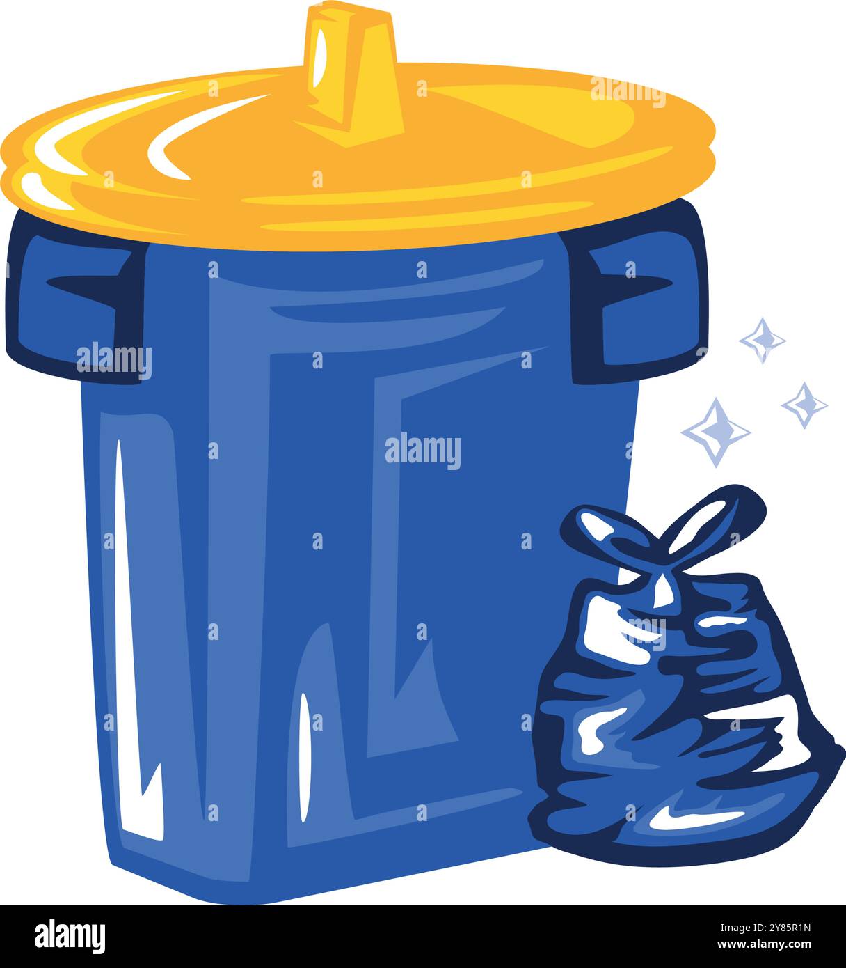 plastic bin with garbage bag Stock Vector Image & Art - Alamy