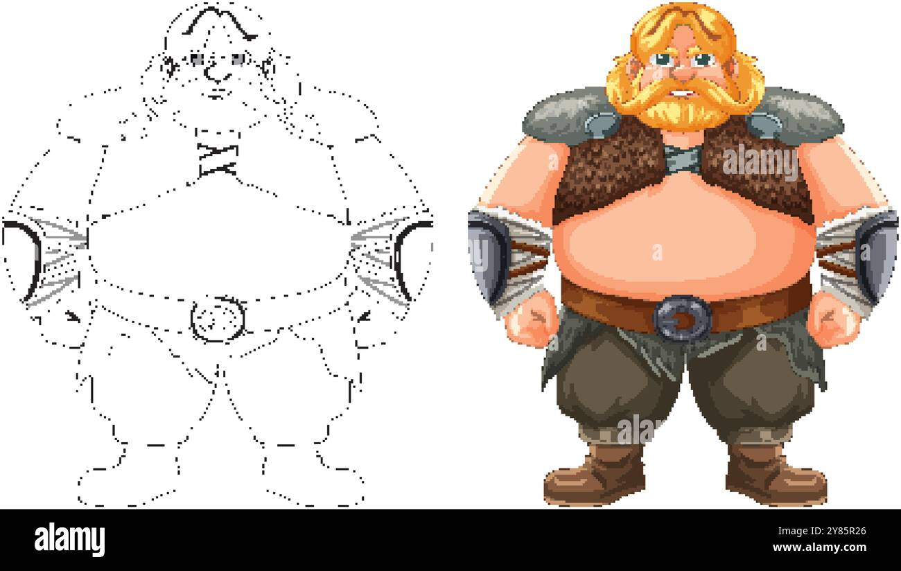 Color and outline versions of a Viking warrior Stock Vector Image & Art ...