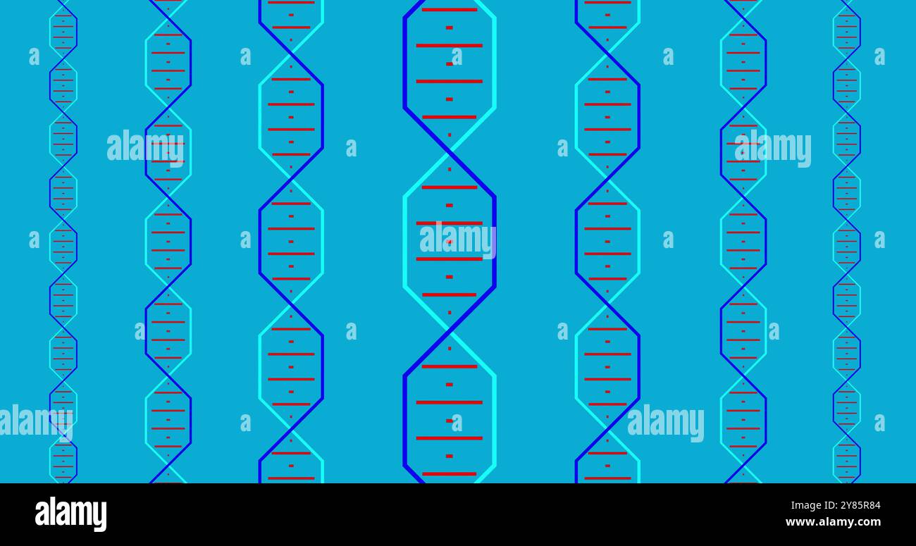 Image of vertical rows of rhomboid pattern with moving lines on blue ...