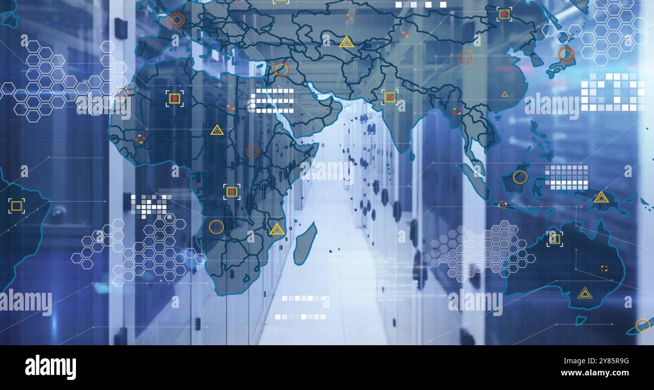 World map digital servers hi-res stock photography and images - Alamy