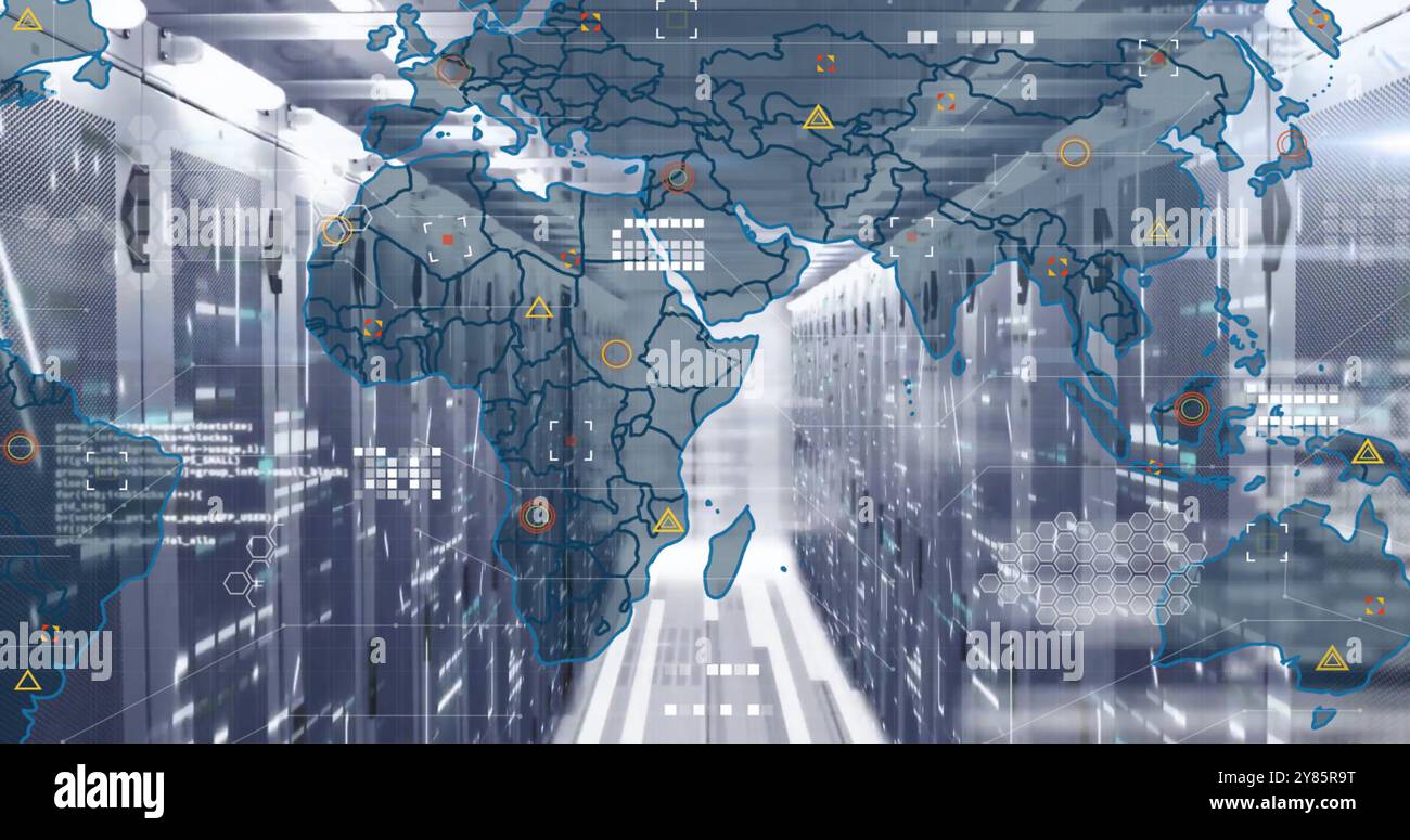 World map digital servers hi-res stock photography and images - Alamy
