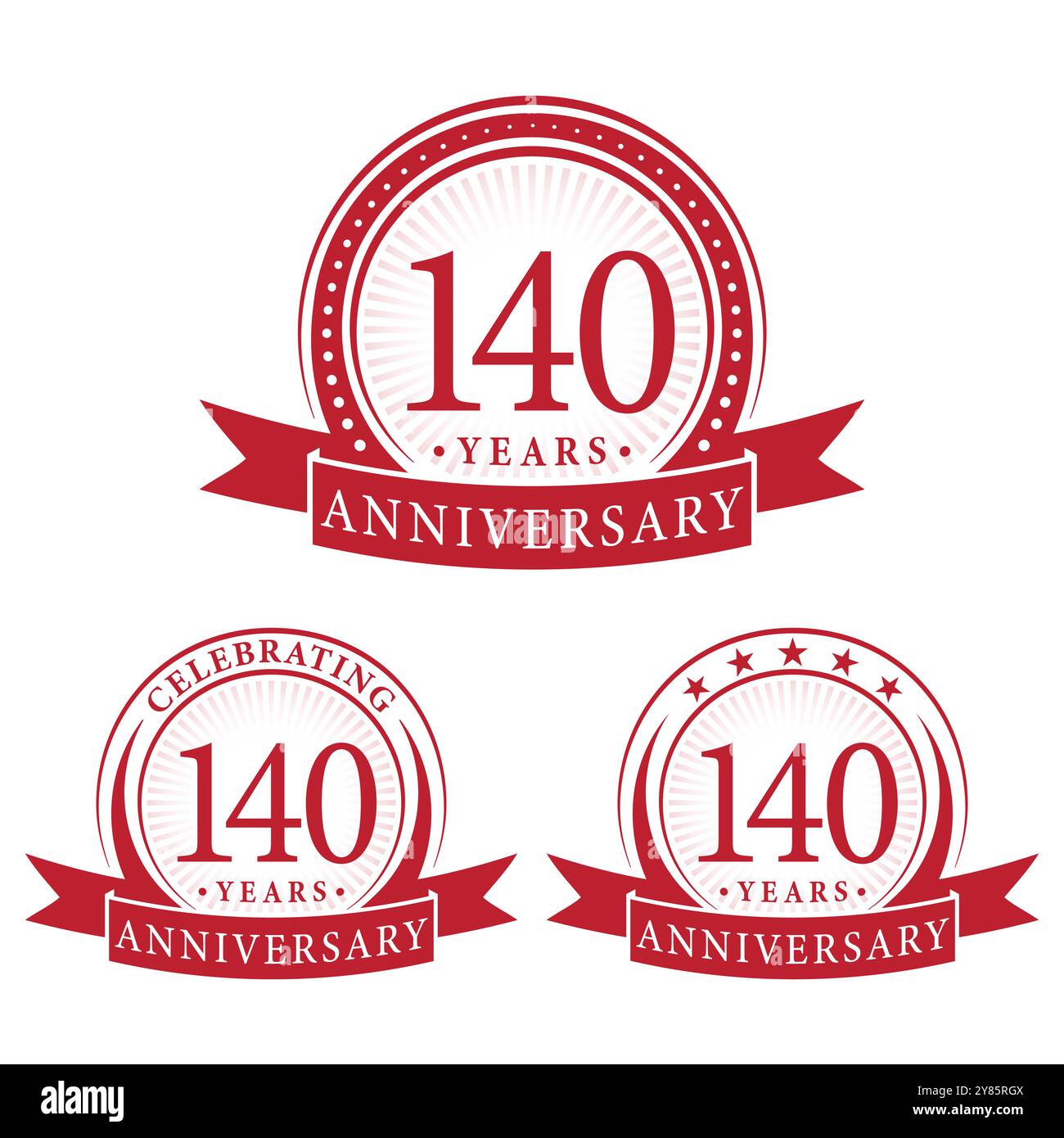 140 years anniversary logo collections. Set of 140th Anniversary ...