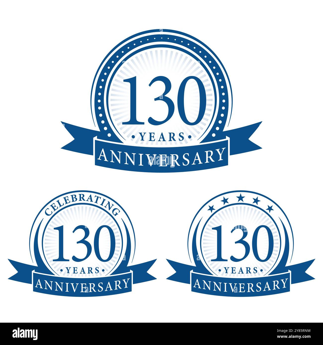 130 years anniversary logo collections. Set of 130th Anniversary logotype template. Vector and ...