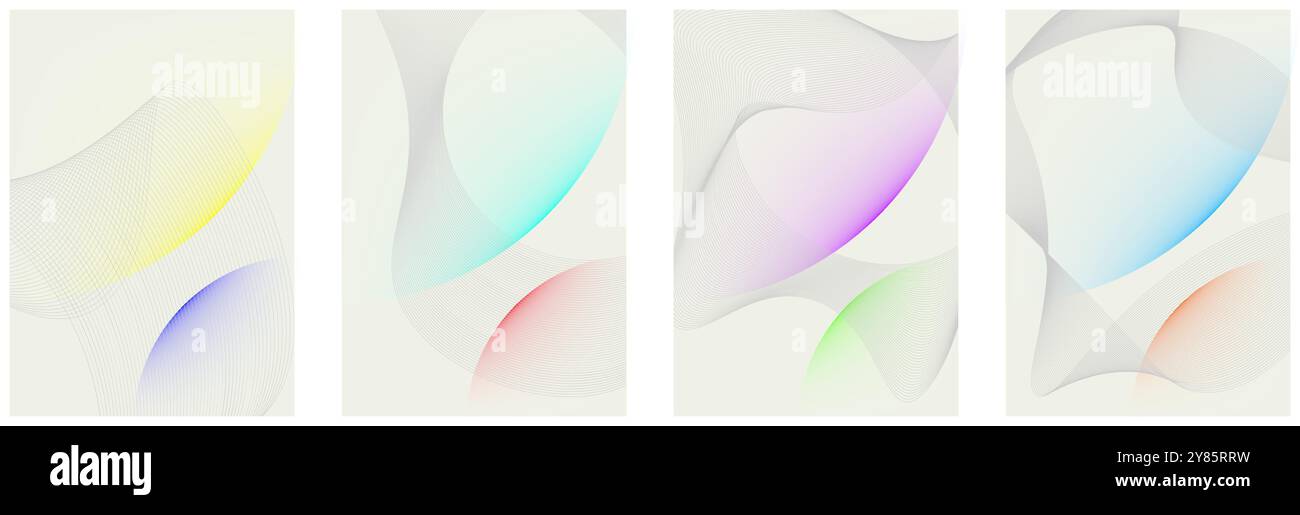 colored gradients and wavy lines abstract templates collection for ...