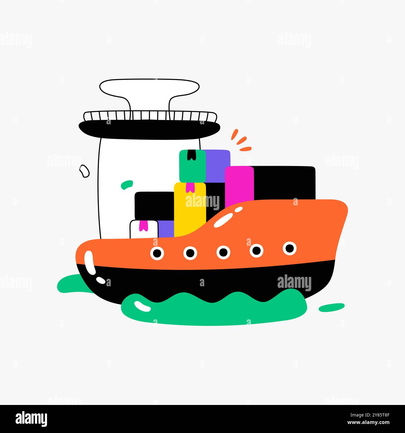 Ship carrying freight Stock Vector Images - Alamy