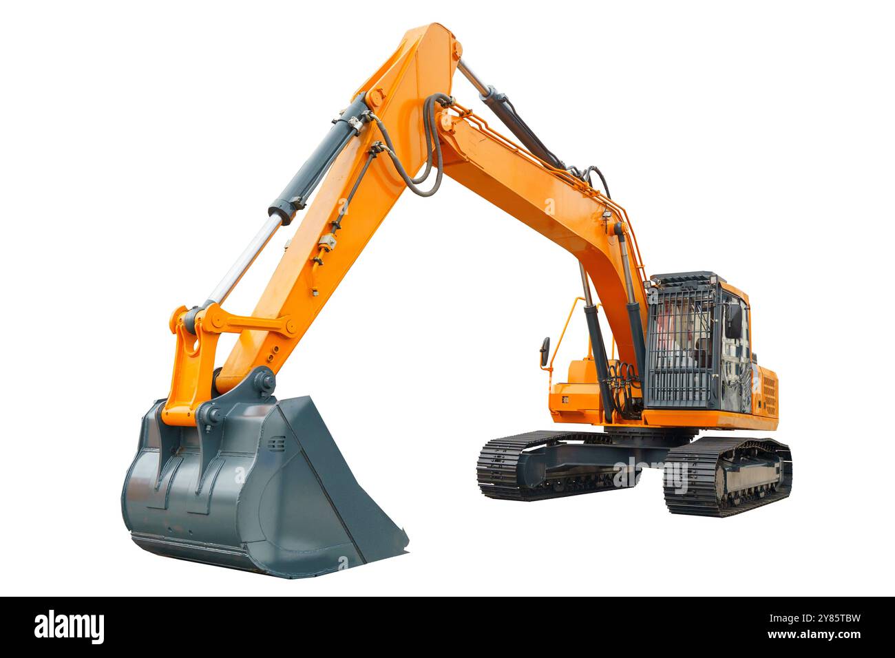 Excavator isolate. Crawler construction excavator for earthworks ...